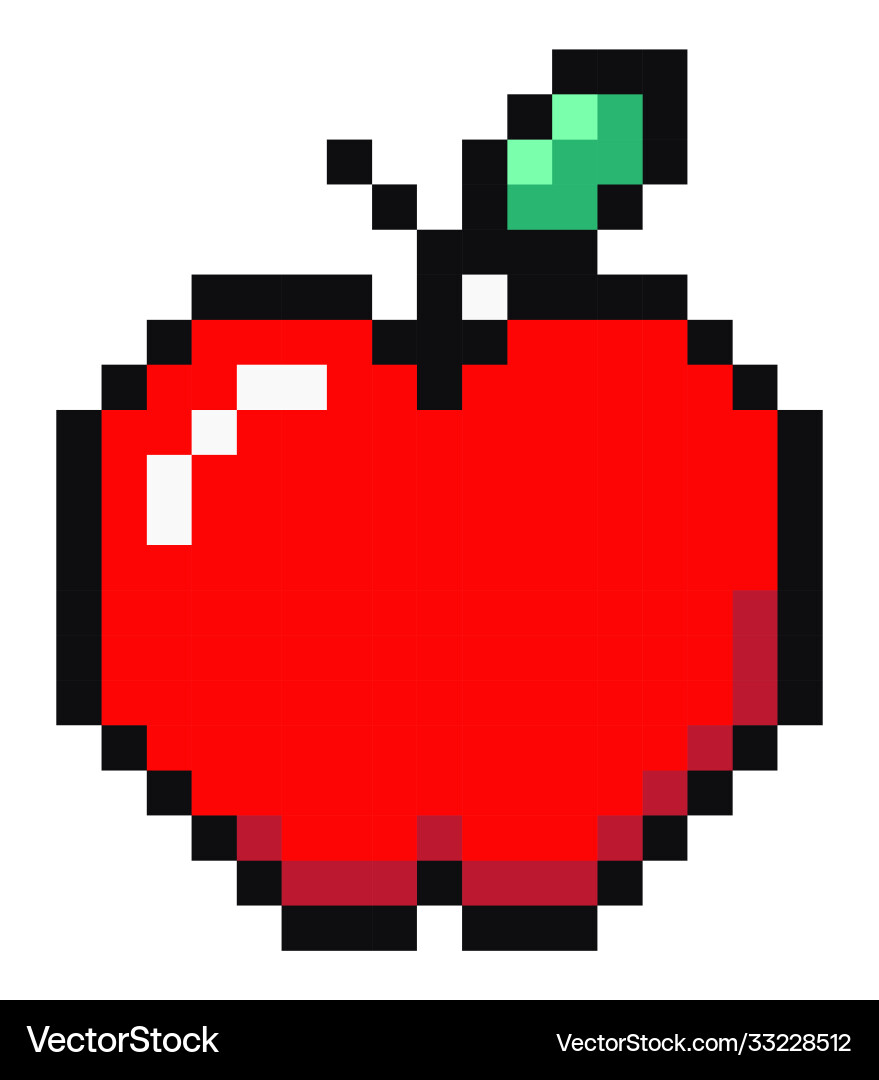 Apple pixel design red Royalty Free Vector Image
