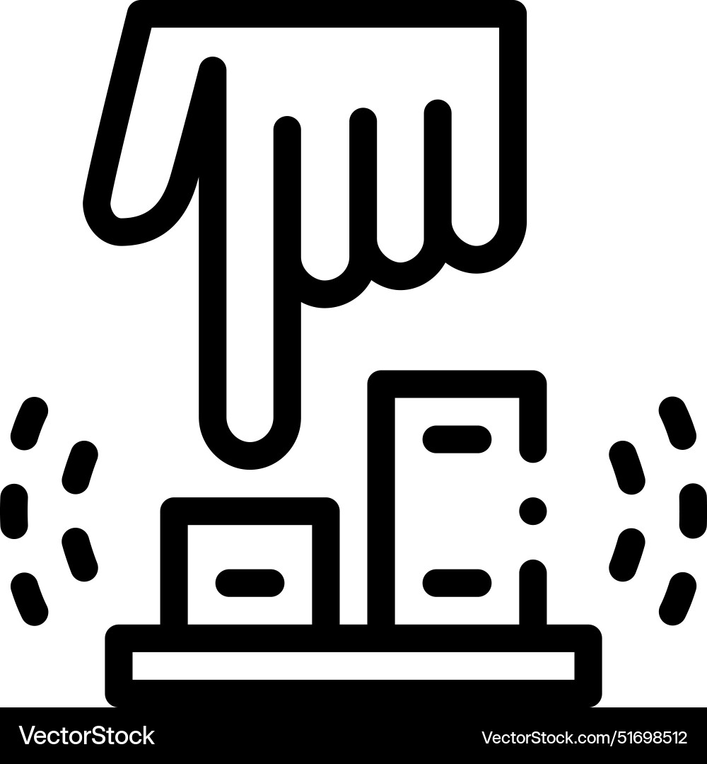 Button icon thin linear style design isolated Vector Image