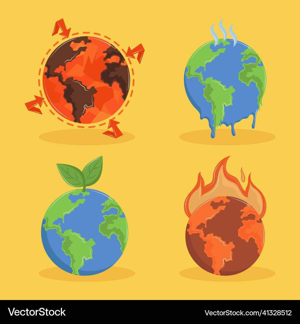 Climate change on planet Royalty Free Vector Image
