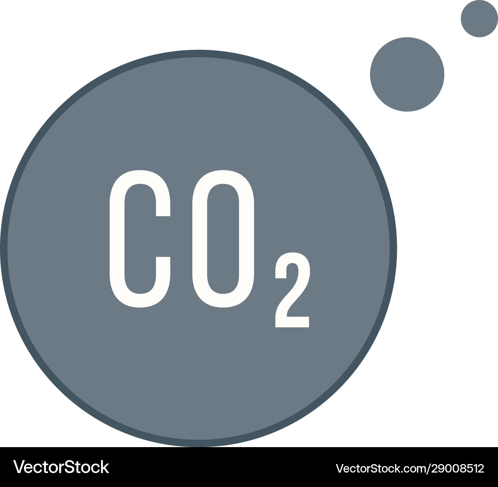 Co2 emissions icon carbon dioxide emits symbol Vector Image