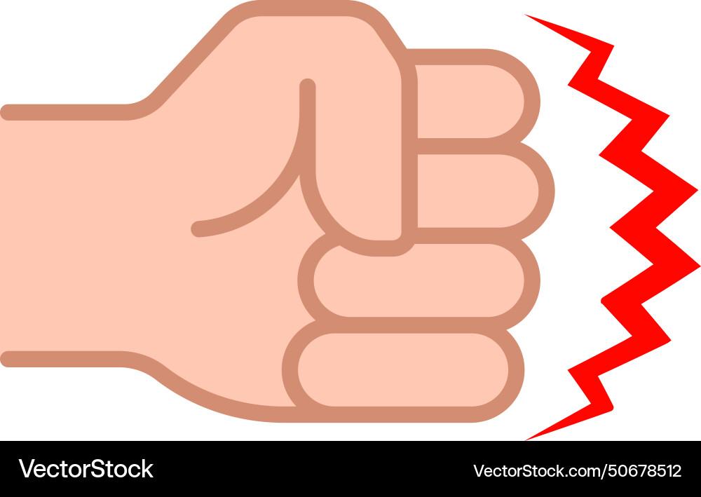 Fist punch icon in line and fill style Royalty Free Vector