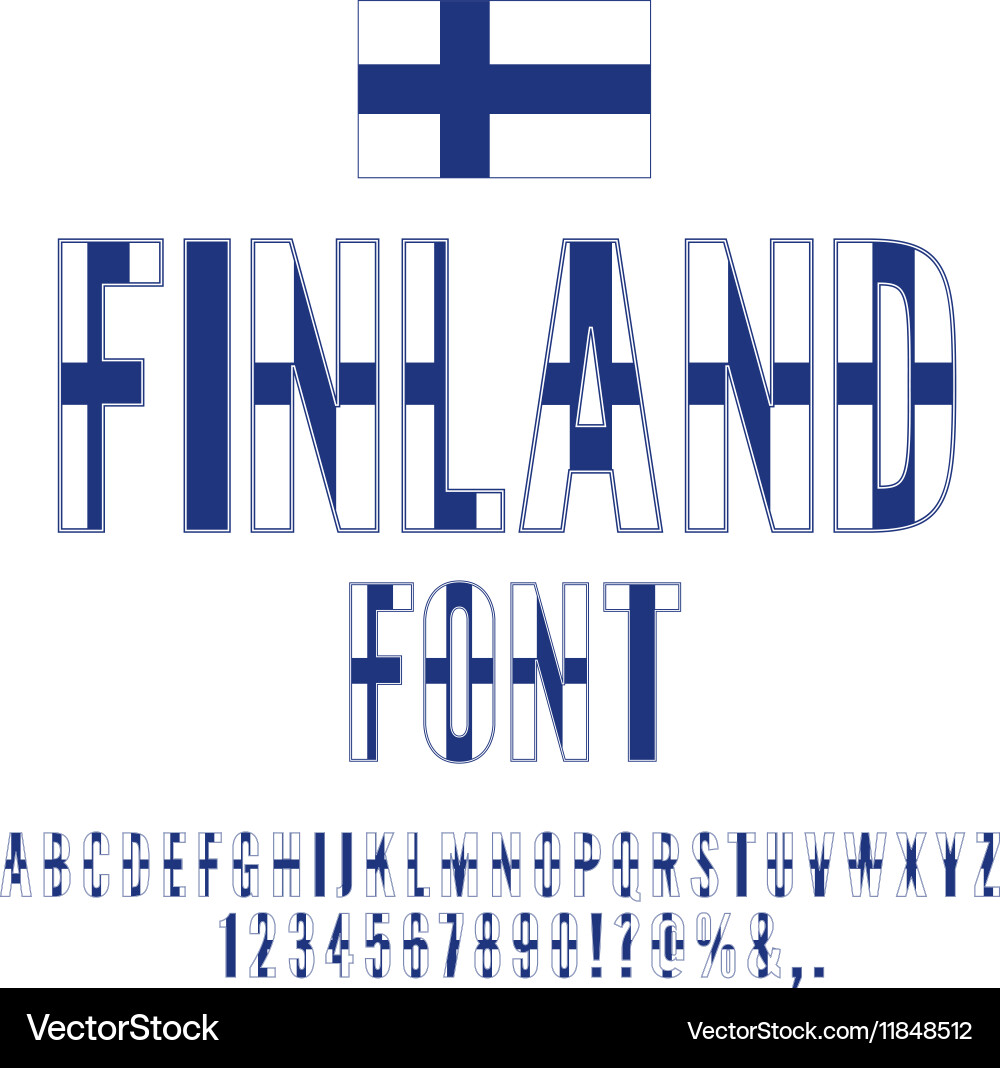 National flag font Royalty Free Vector Image - VectorStock