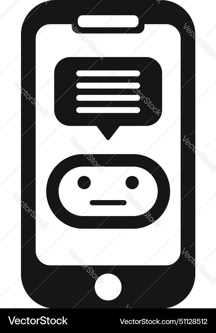 Phone online bot chat support icon simple Vector Image