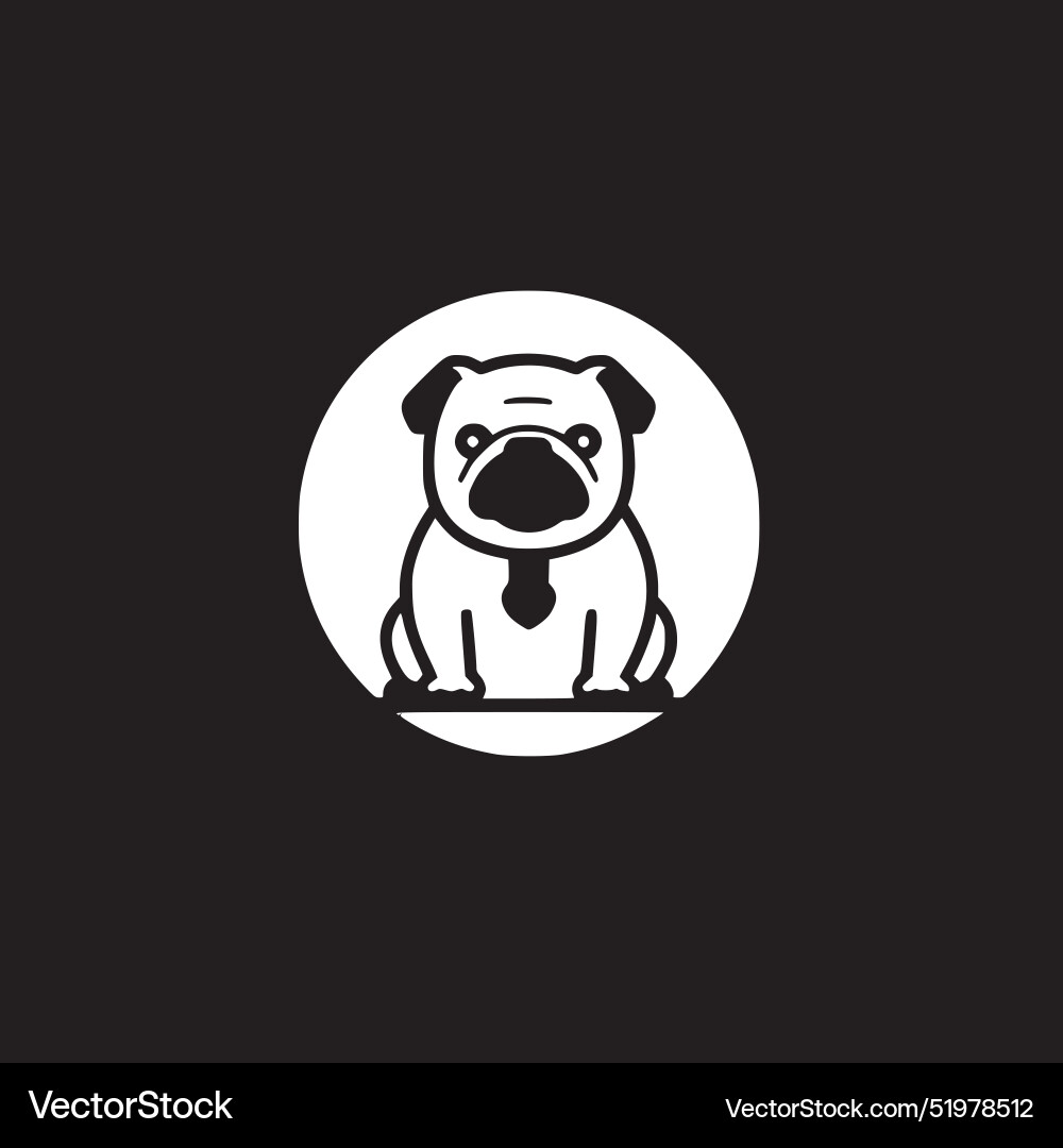 Pug - minimalist and flat logo Royalty Free Vector Image