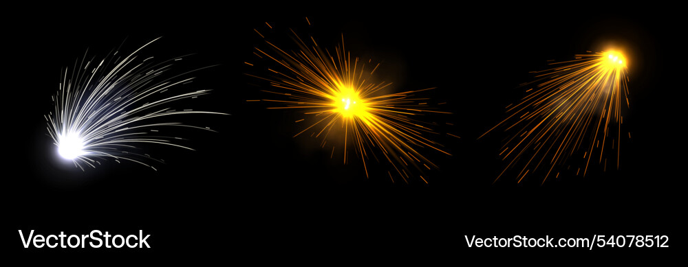 Realistic welding sparks metal sparkles from Vector Image