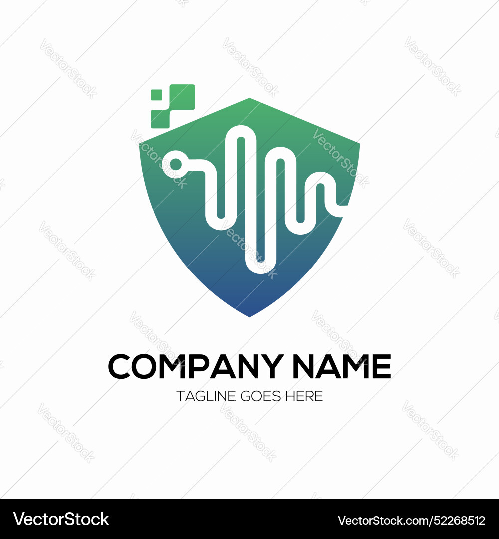 Shield pulse logo element design template Vector Image