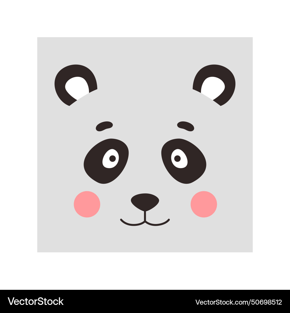 Simple panda bear portrait Royalty Free Vector Image