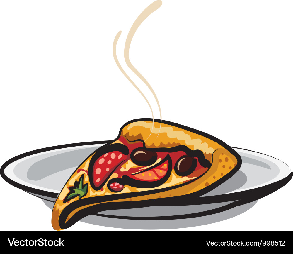 Slice of pizza Royalty Free Vector Image - VectorStock