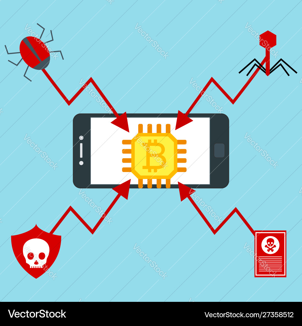 Smartphone virus malware trojan notification Vector Image