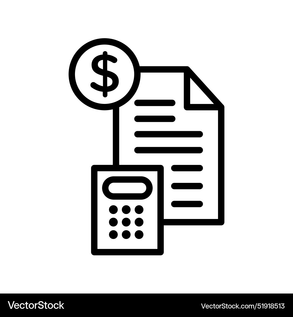 Budget accounting icon outline set collection Vector Image