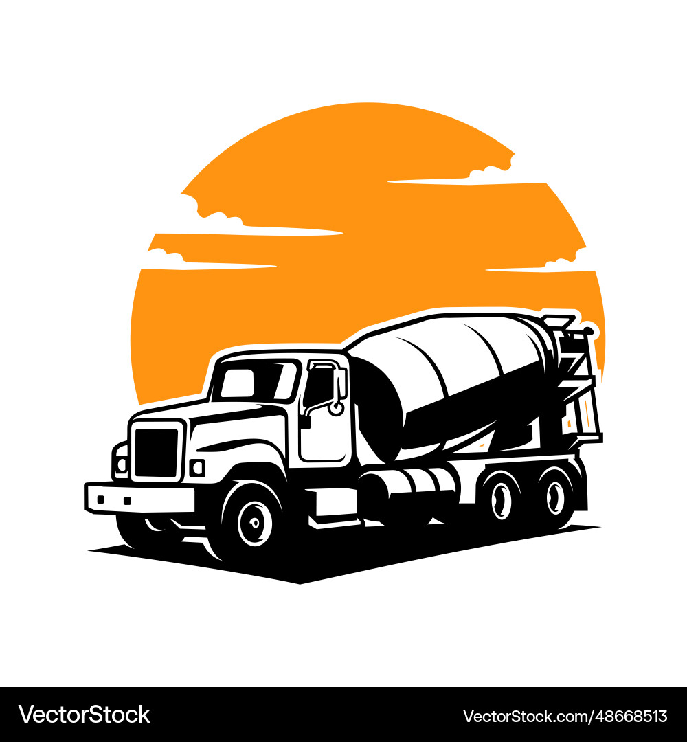 Concrete mixer truck logo Royalty Free Vector Image