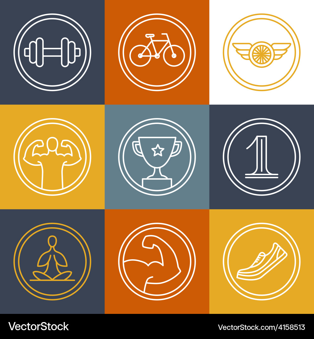 Crossfit and fitness logos emblems Royalty Free Vector Image