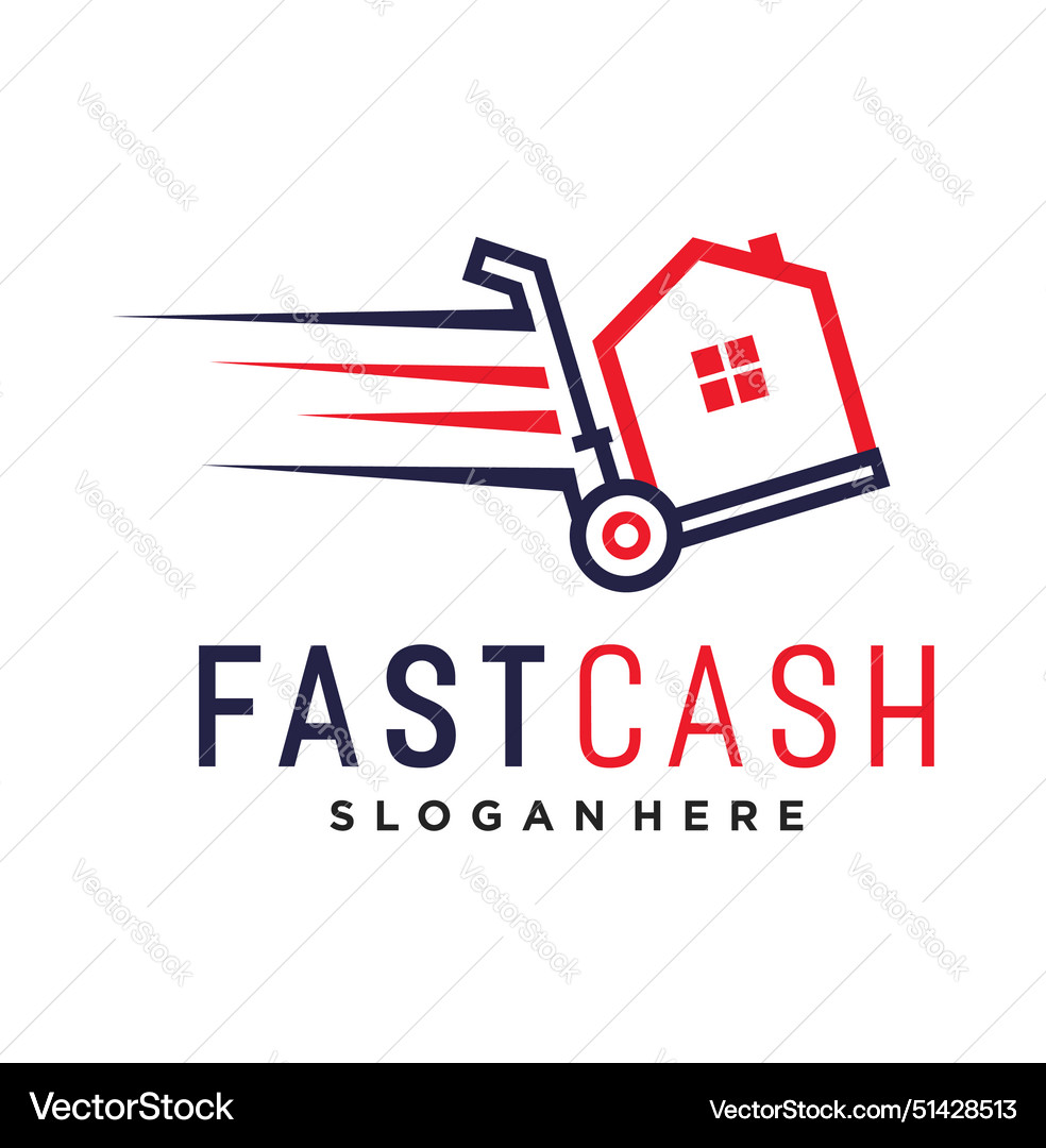 Fast cash home logo design business Royalty Free Vector