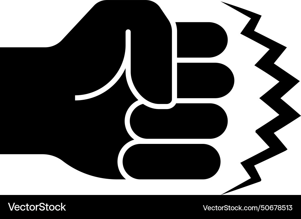 Fist punch icon in flat style Royalty Free Vector Image