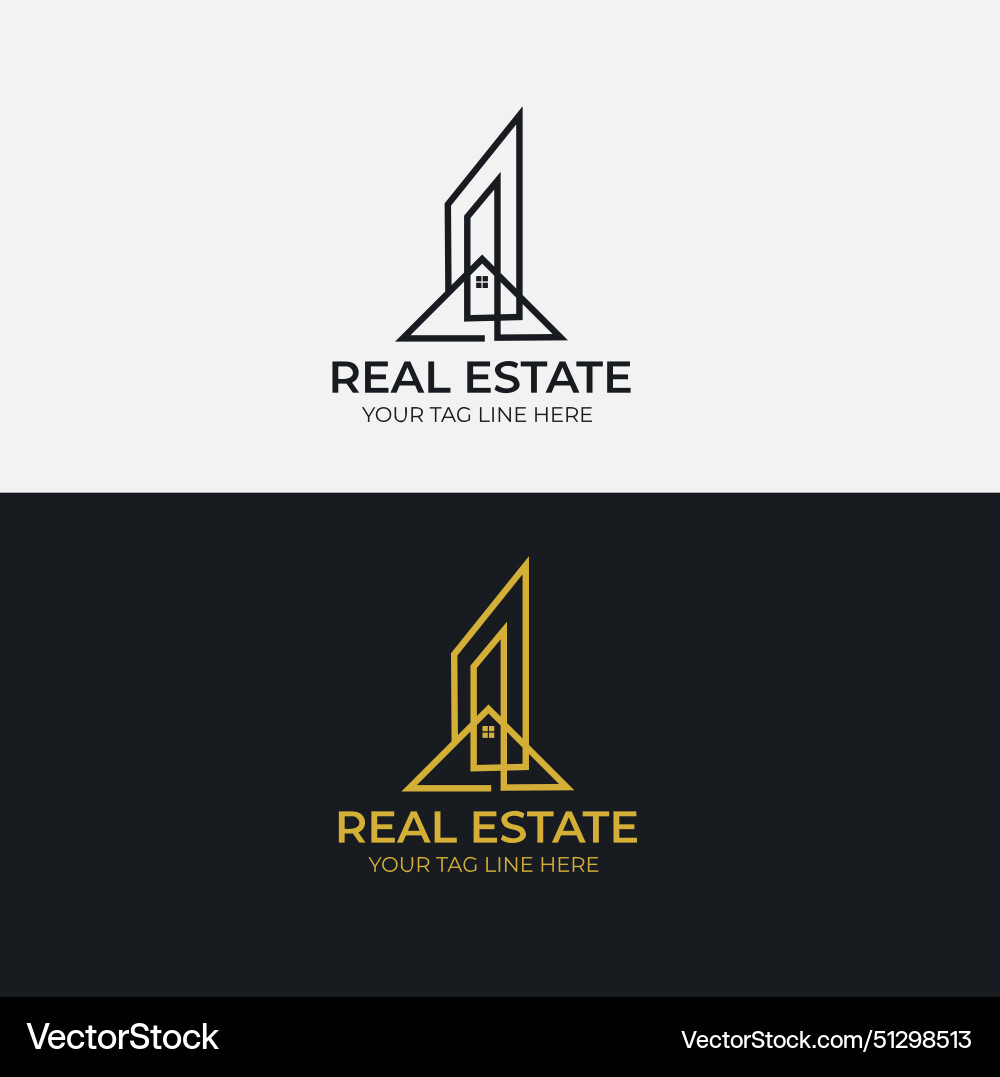 Real estate building logo design Royalty Free Vector Image
