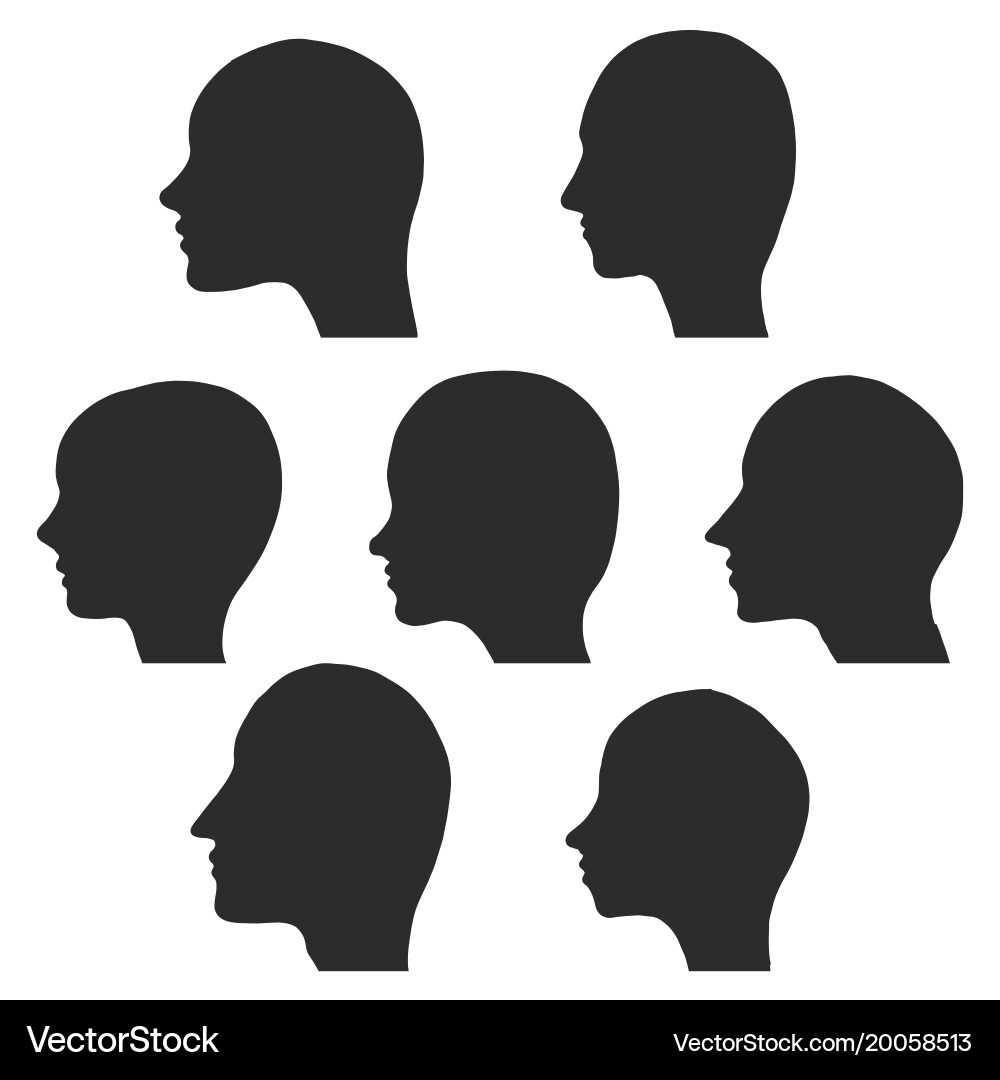 Silhouetted Profiles of People Royalty Free Vector Image