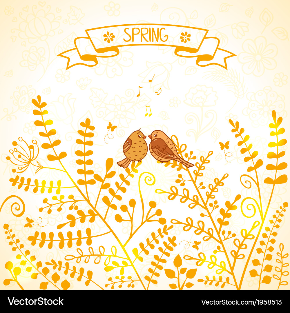 Spring bird Royalty Free Vector Image - VectorStock