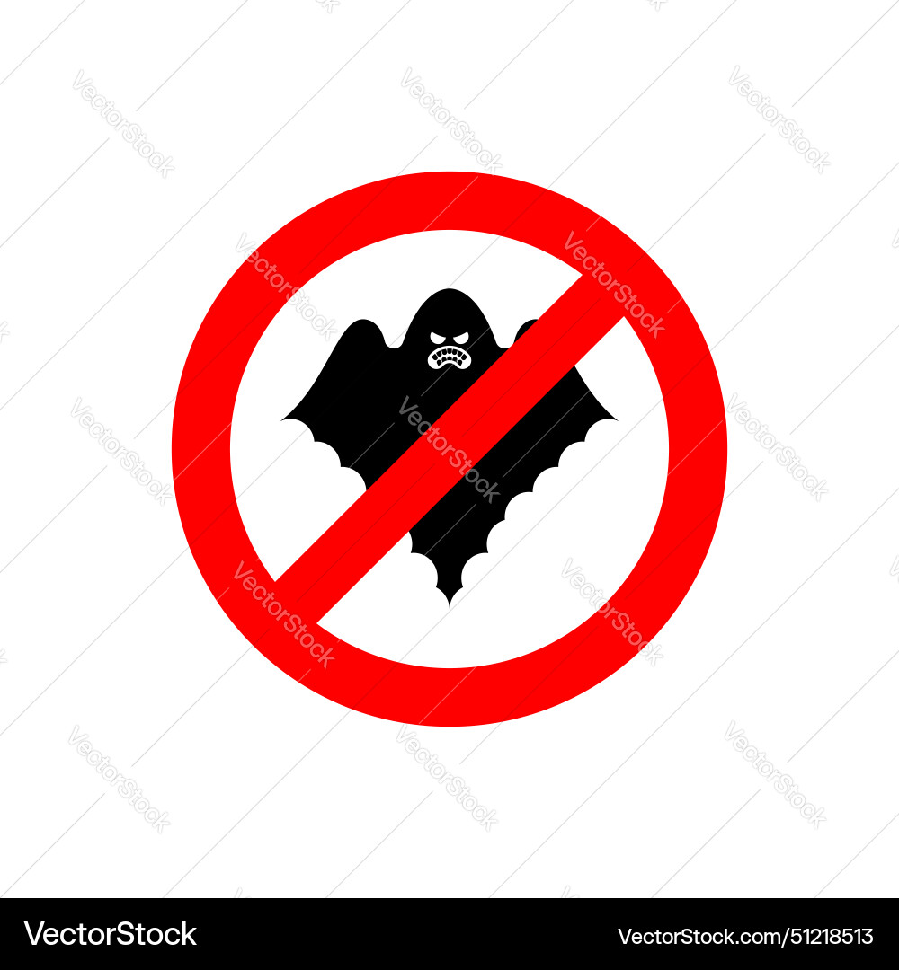 Stop ghost ban spooky red prohibition road sign Vector Image