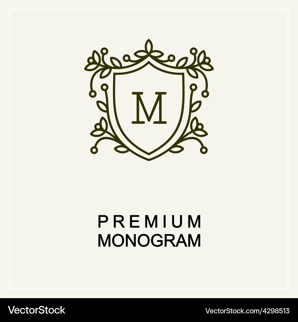 Stylish and graceful floral monogram design Vector Image