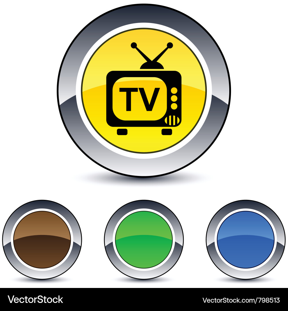Tv round button Royalty Free Vector Image - VectorStock