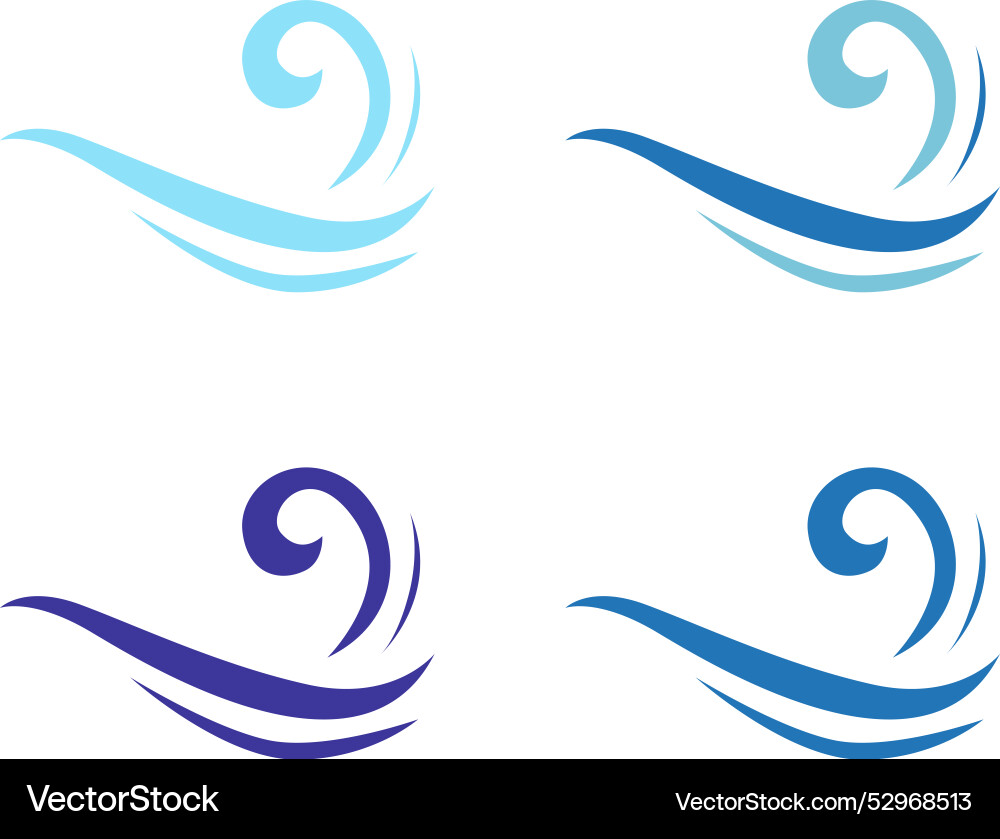 Water waves sign symbol logo Royalty Free Vector Image