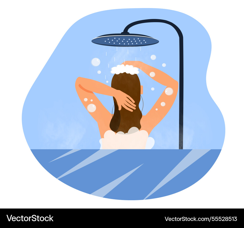 Woman taking shower Royalty Free Vector Image - VectorStock