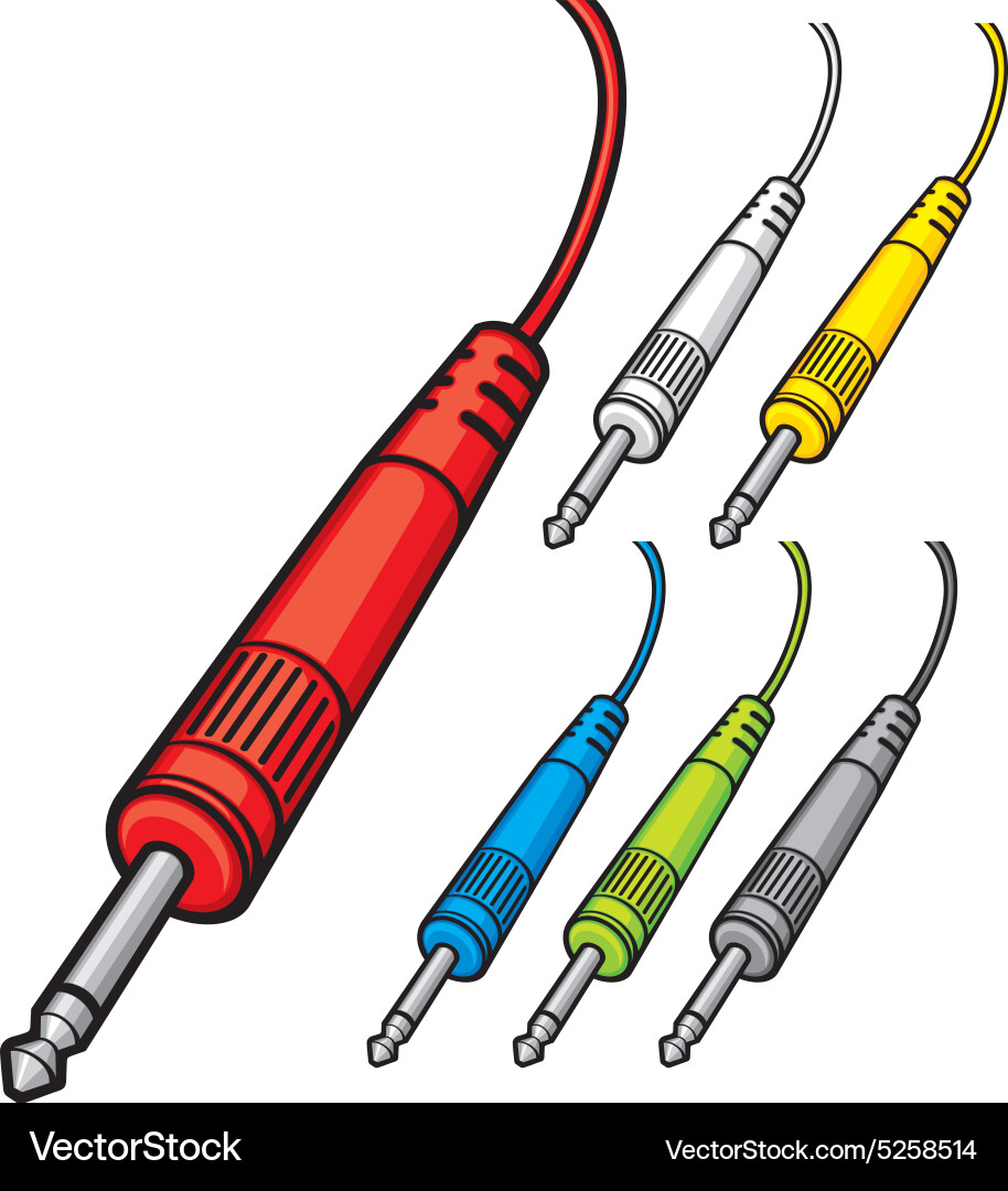Audio cables Royalty Free Vector Image - VectorStock