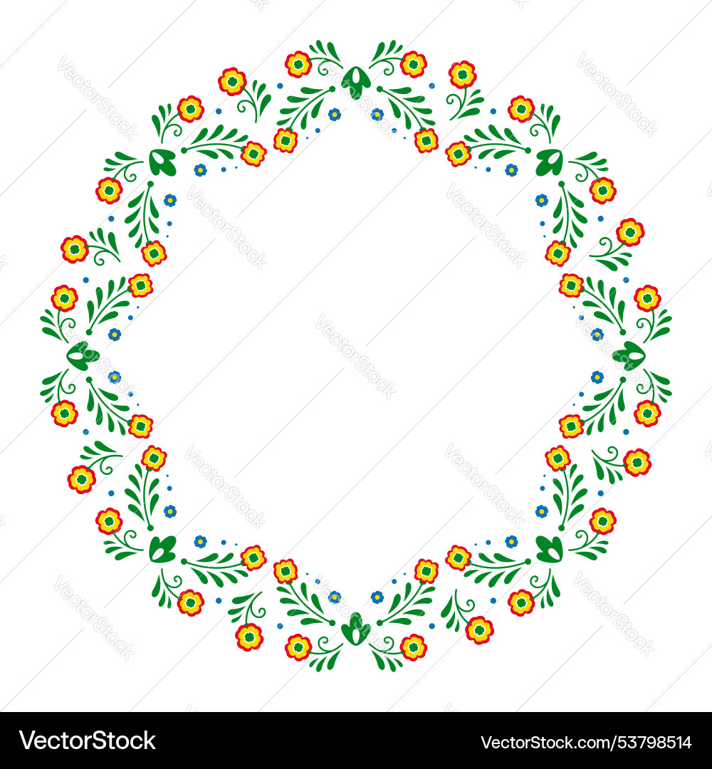Czech Floral Frame Pattern Royalty Free Vector Image