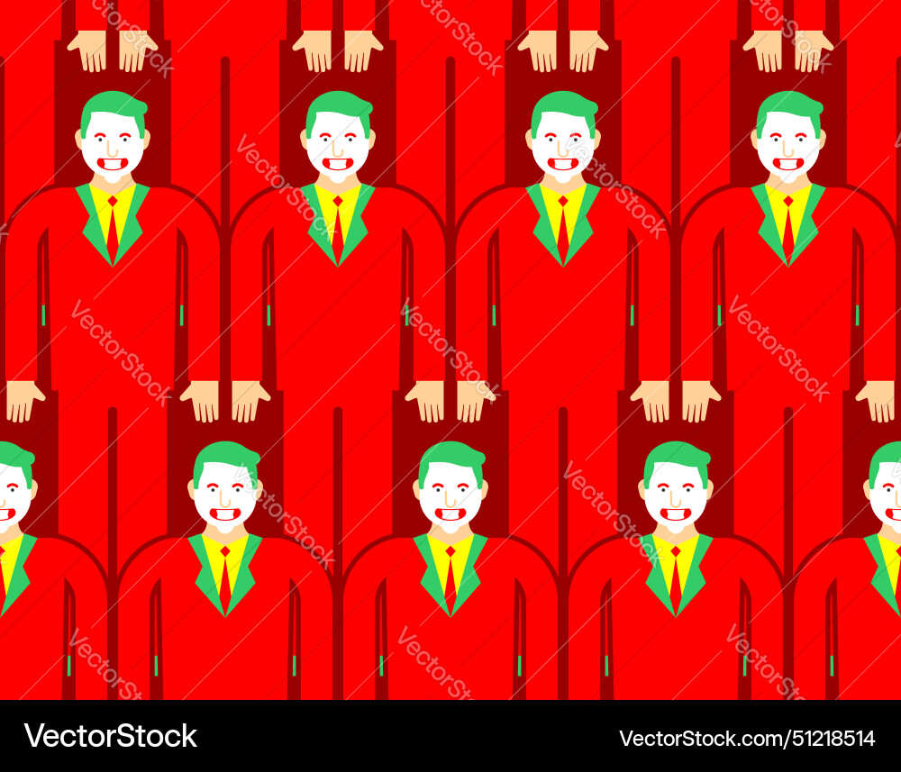 Evil clown crazy pattern seamless in red Vector Image