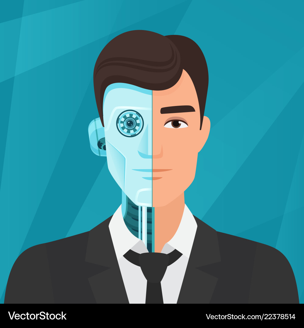 Half Cyborg Human Vector Images (67)