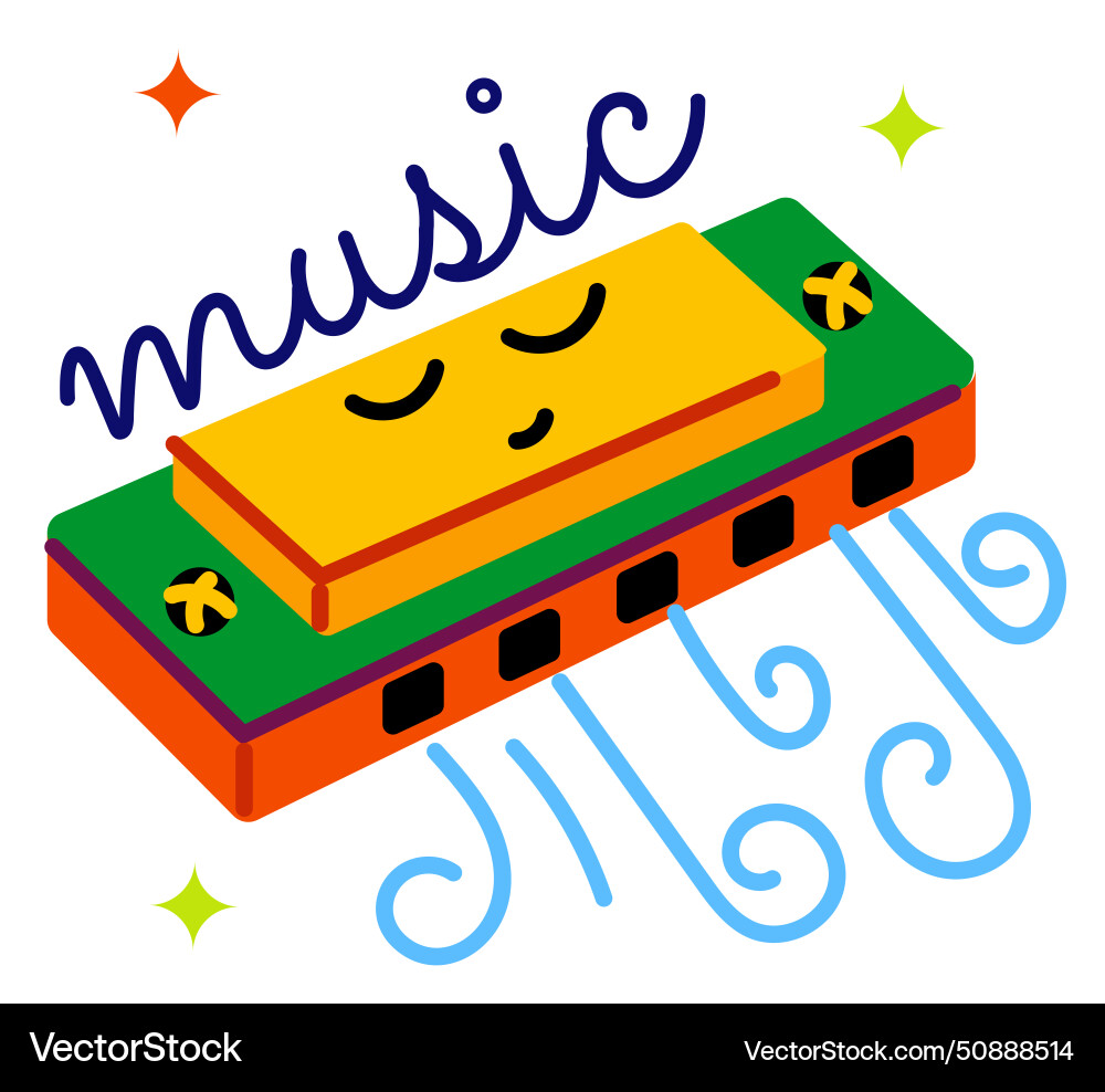 Harmonica music Royalty Free Vector Image - VectorStock