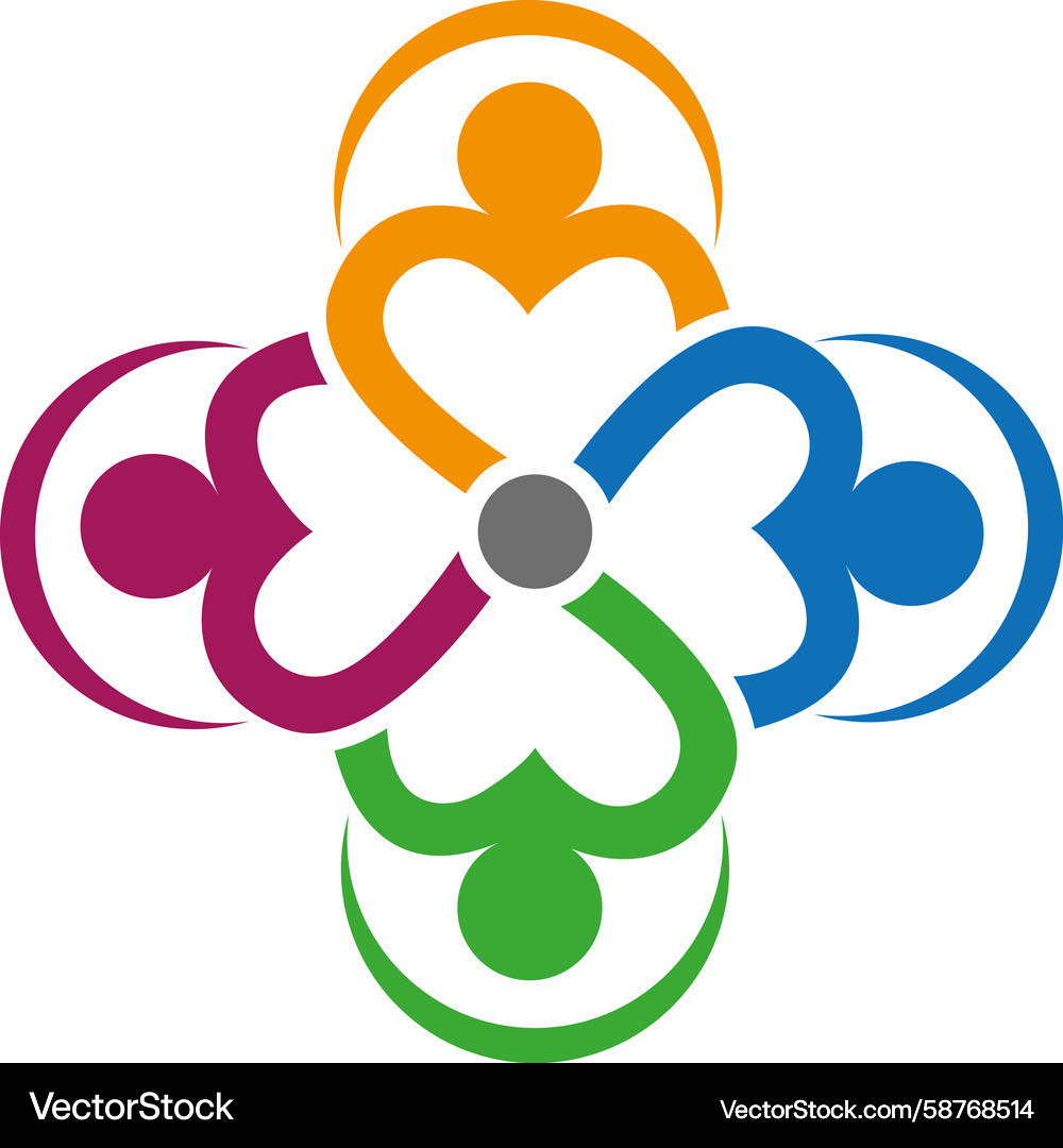 Heart Community Logo - People Group – Royalty-Free Vector | VectorStock