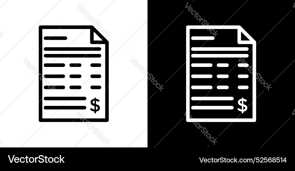 Invoice icon set on white background Royalty Free Vector