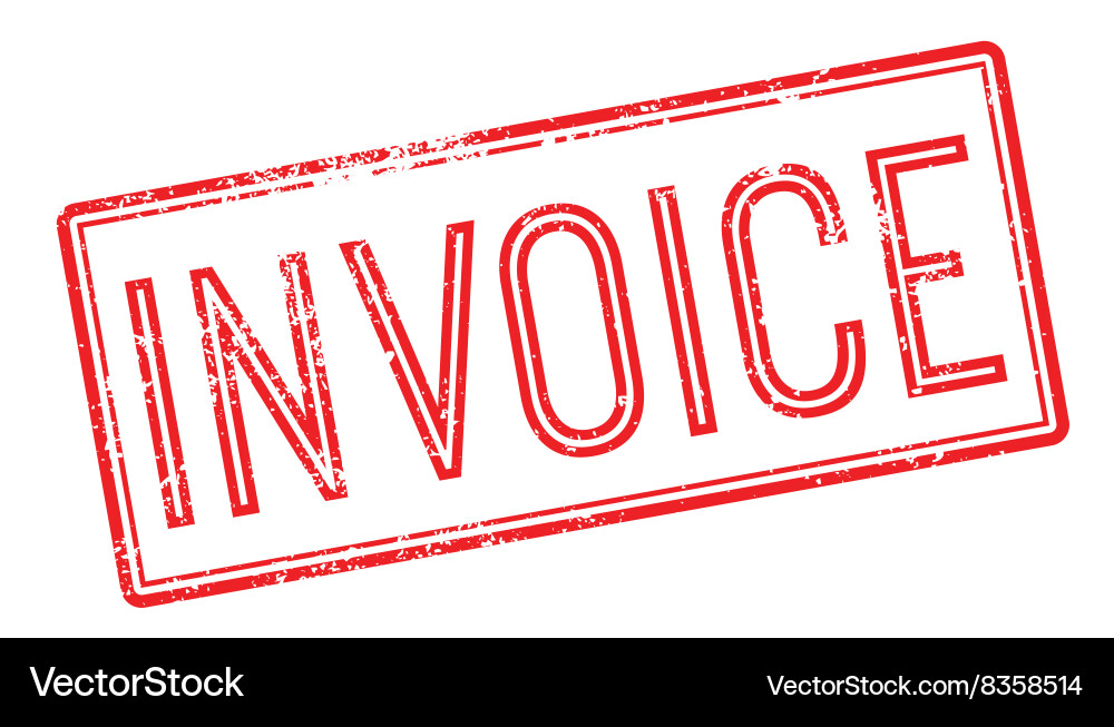 Invoice roter Gummistempel auf weiß Lizenzfreier Vektor