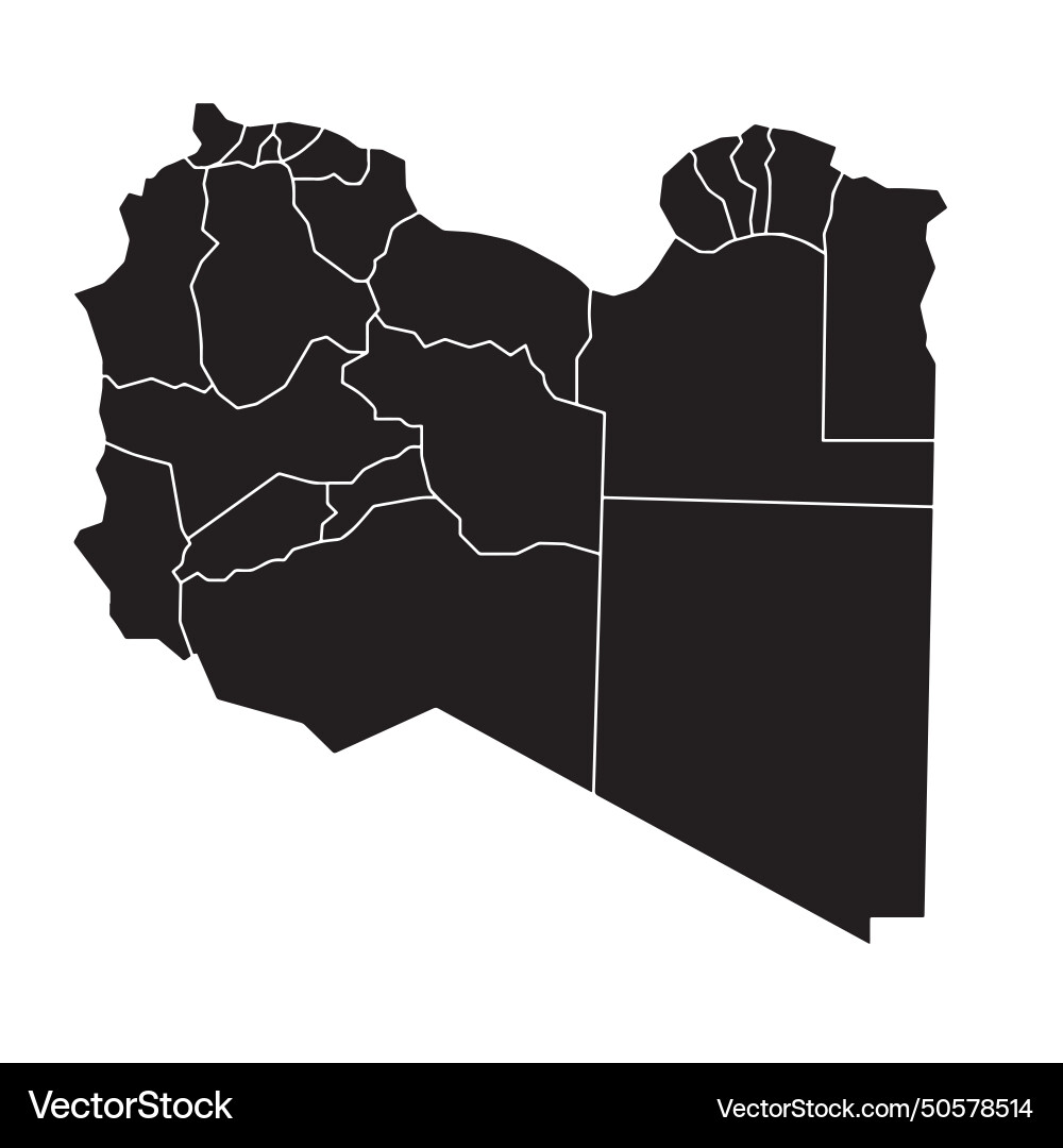 Libya political map low detailed Royalty Free Vector Image