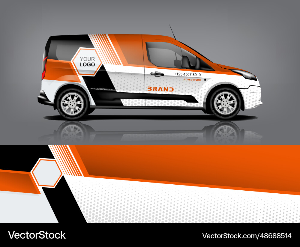 Modern Van Wrap Pattern Royalty Free Vector Image