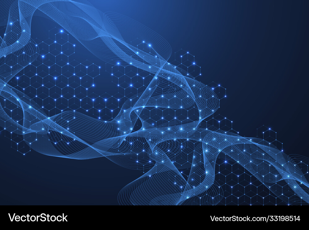 Molecular structure background science template Vector Image