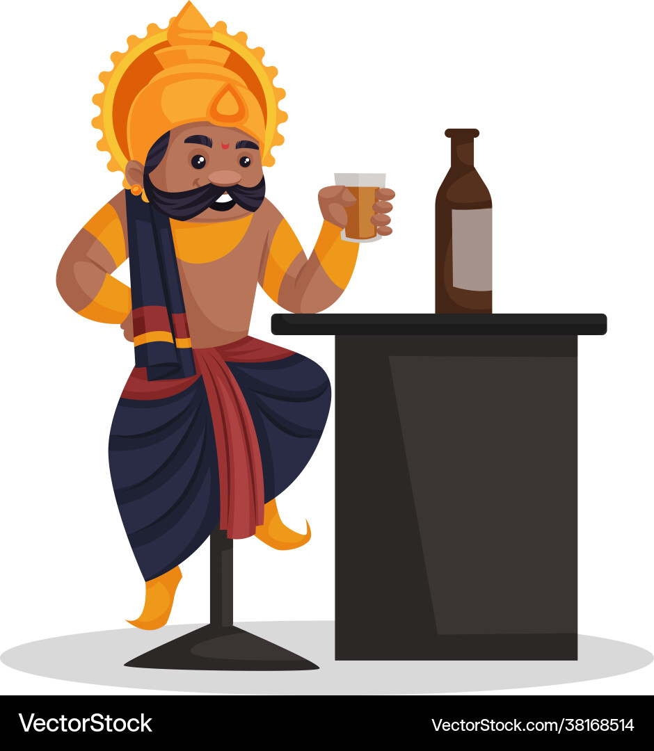 Ravana cartoon character Royalty Free Vector Image