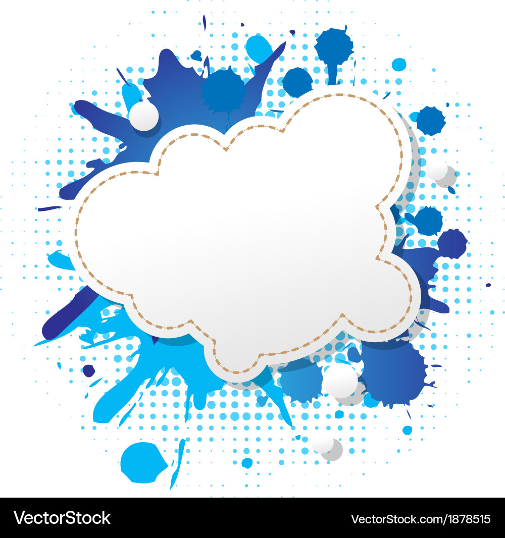 Blue Grunge Speech Bubbles Poster Royalty Free Vector Image