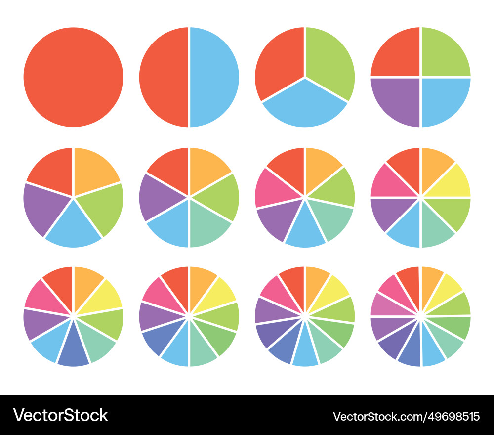 Cycle diagram pie chart set infographic template Vector Image