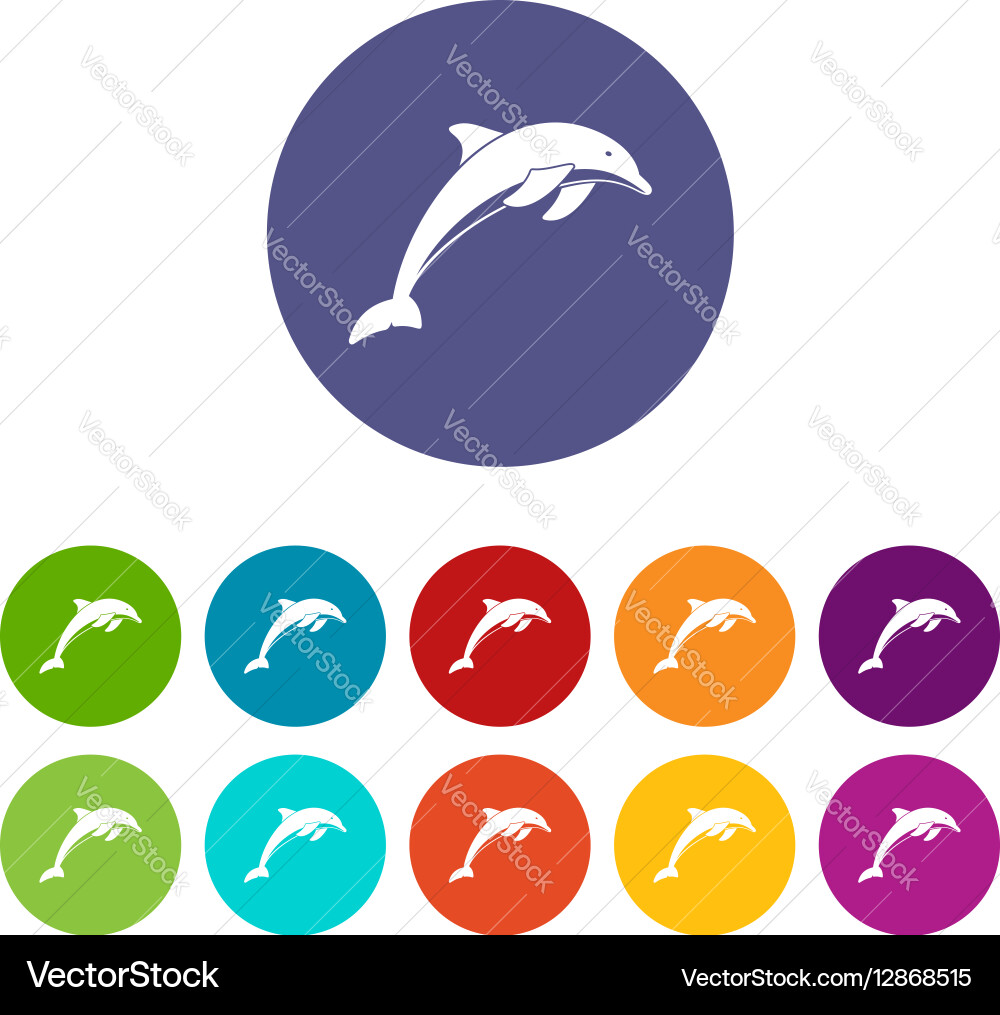 Dolphin set icons Royalty Free Vector Image - VectorStock