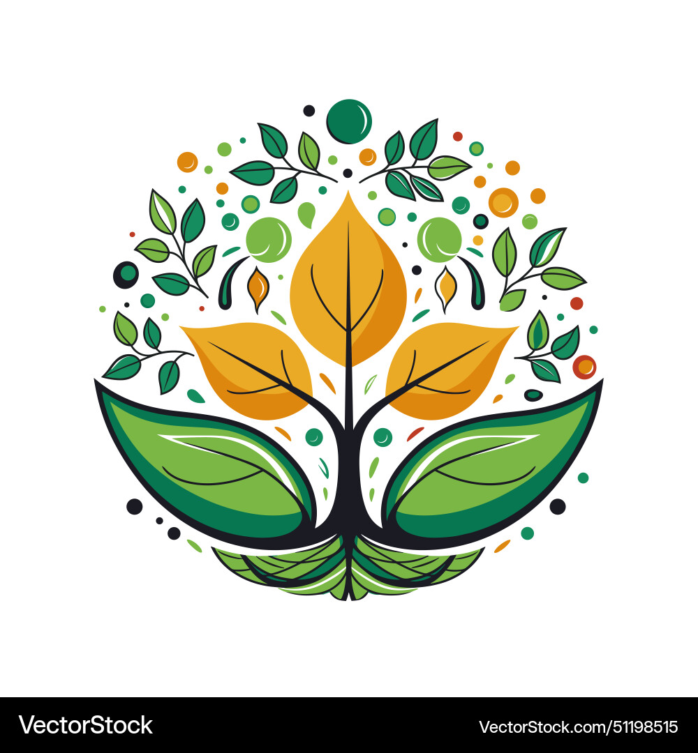Graphic organic growth green Royalty Free Vector Image