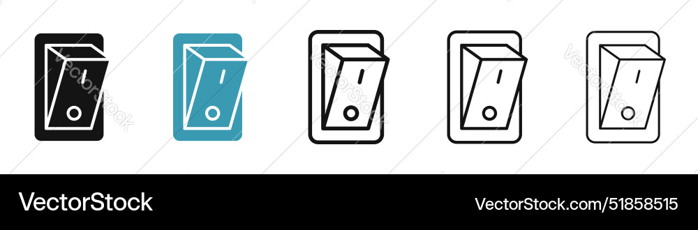 Light switch off icon set in black and blue colors