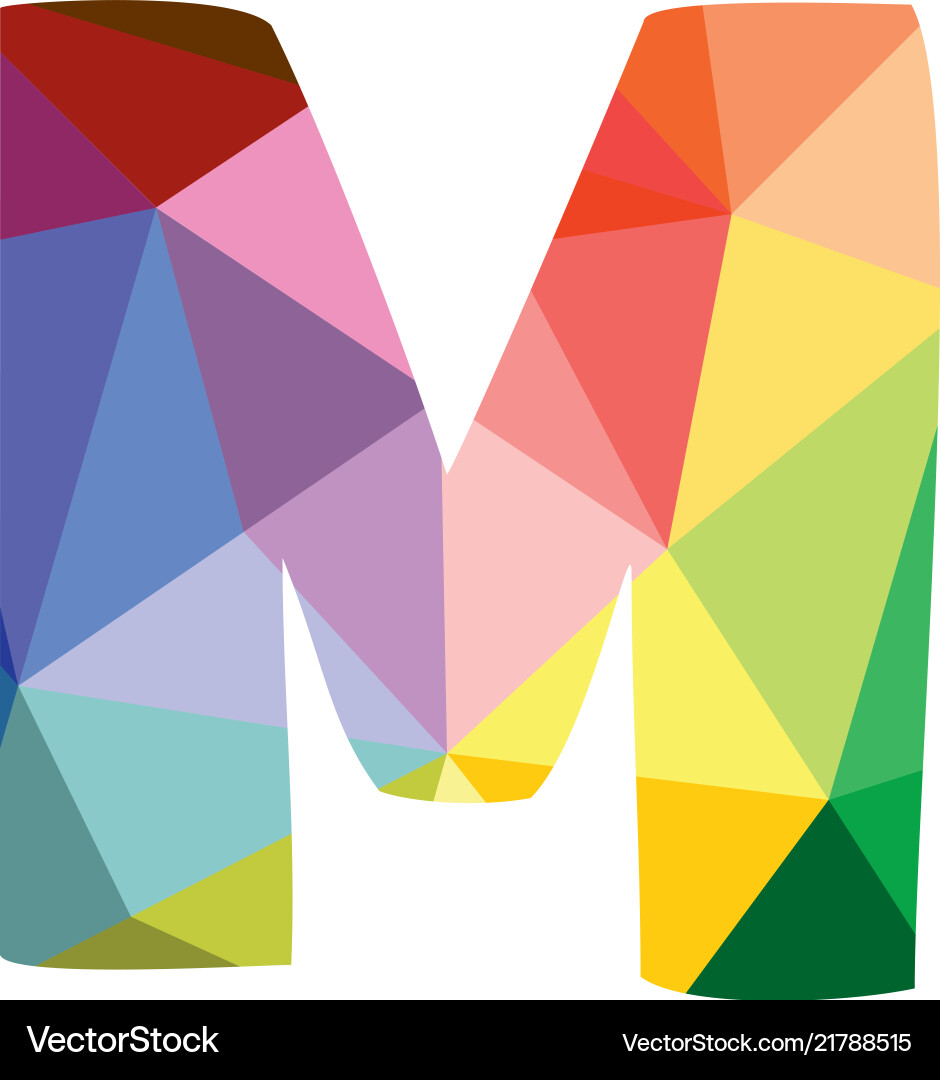 M colorful letter isolated on white background Vector Image