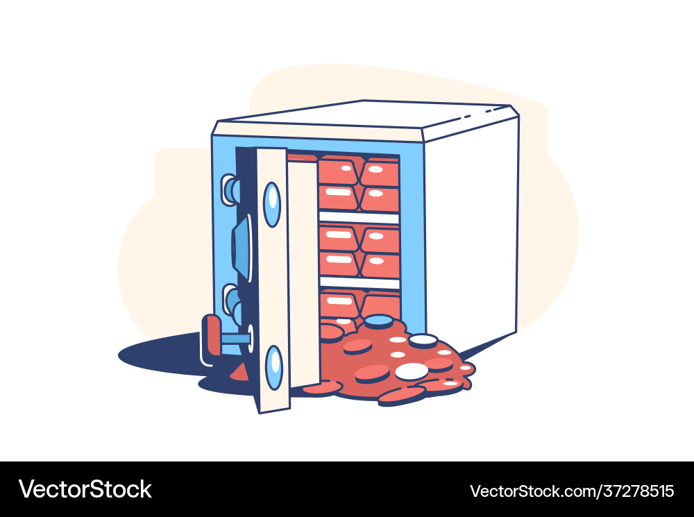 Money in safe Royalty Free Vector Image - VectorStock