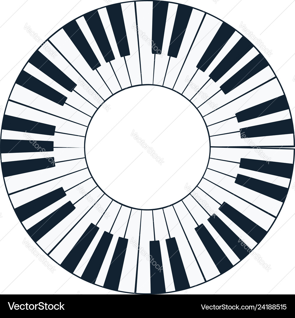 Piano circle keyboard icon Royalty Free Vector Image