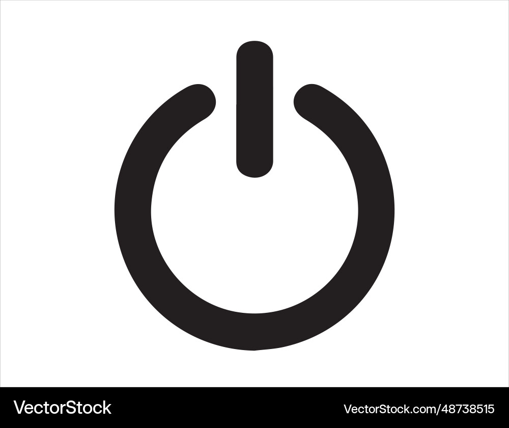 Power button silhouette art Royalty Free Vector Image