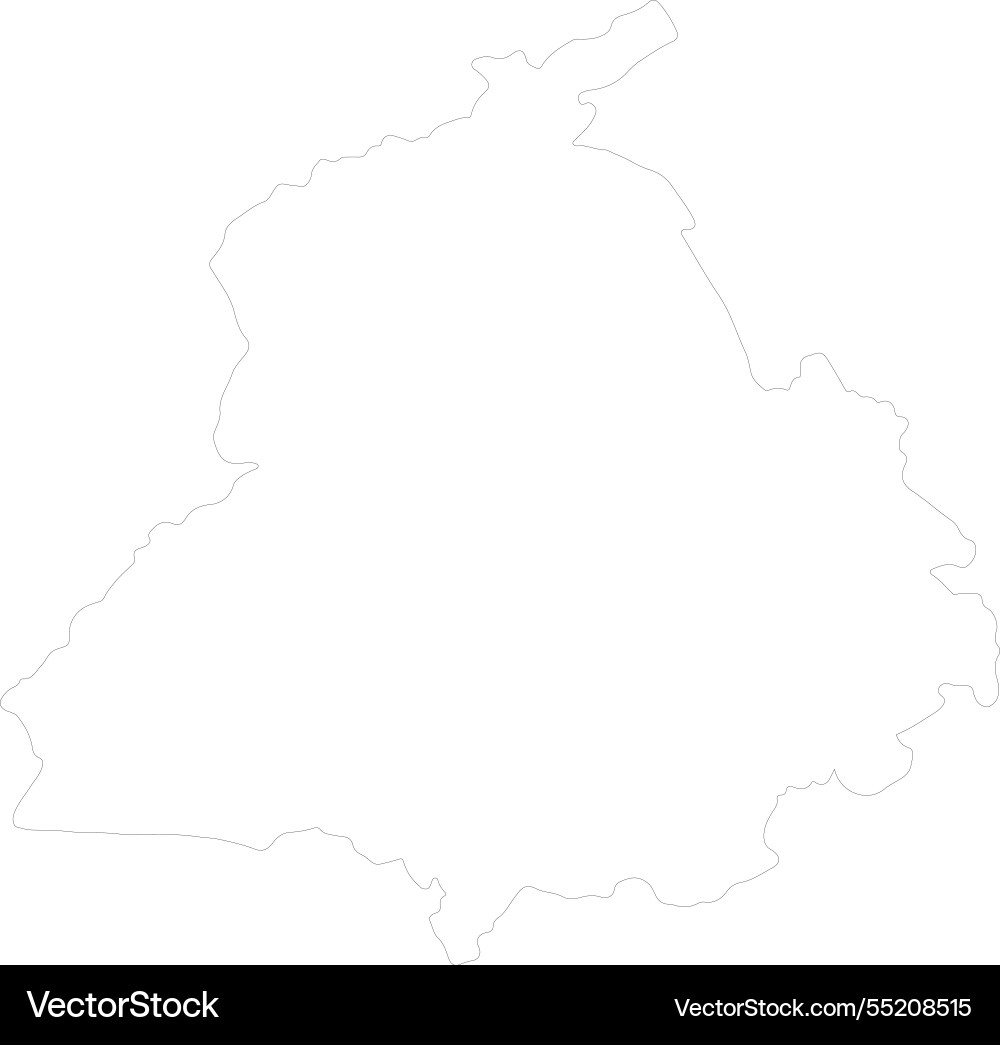 Punjab india outline map Royalty Free Vector Image