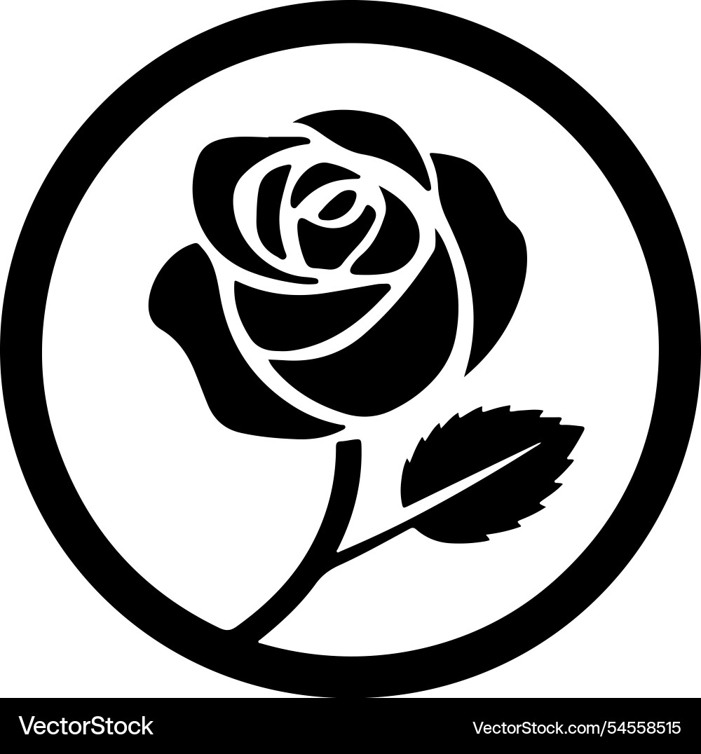 Rose icon silhouette art Royalty Free Vector Image