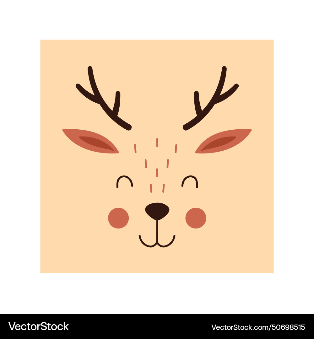 Simple deer portrait Royalty Free Vector Image